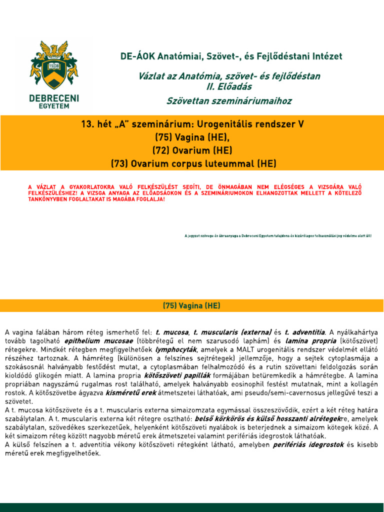 12.hét Urogen RSZ | PDF