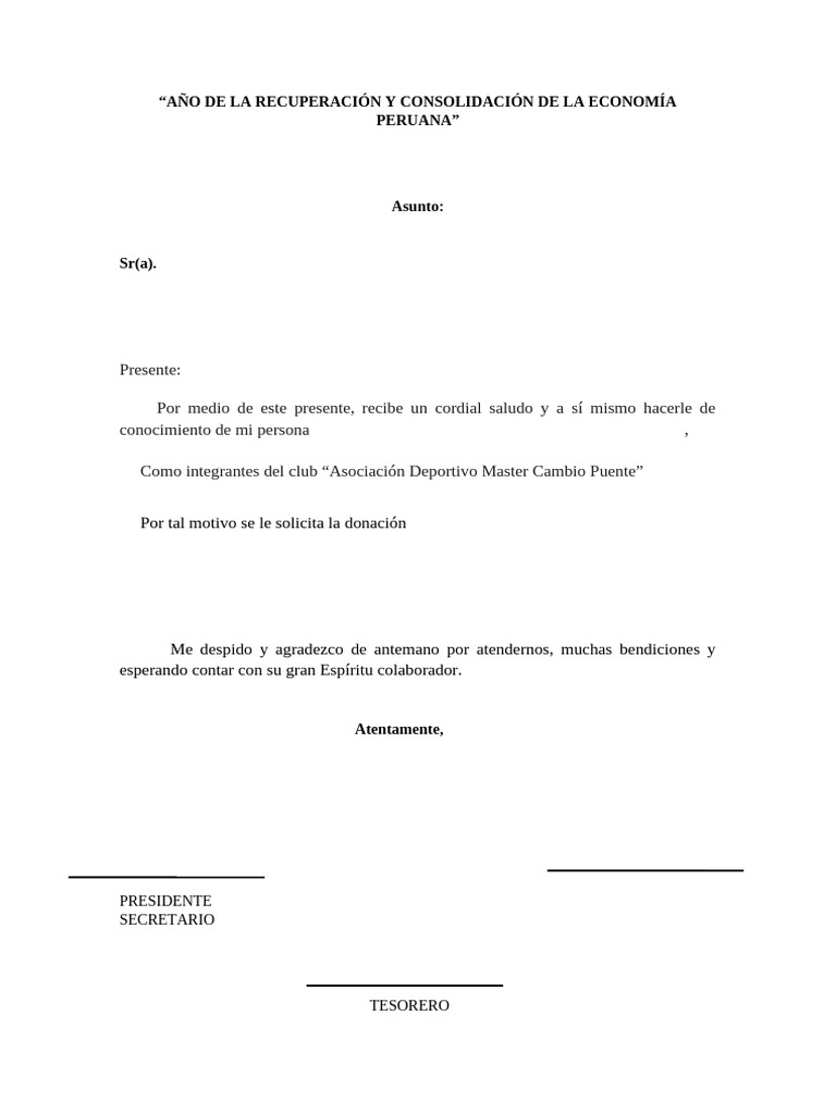 Solicitud de Donacion | PDF