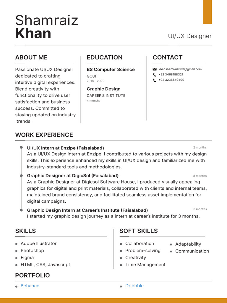 UI/UX Designer Portfolio Overview | PDF