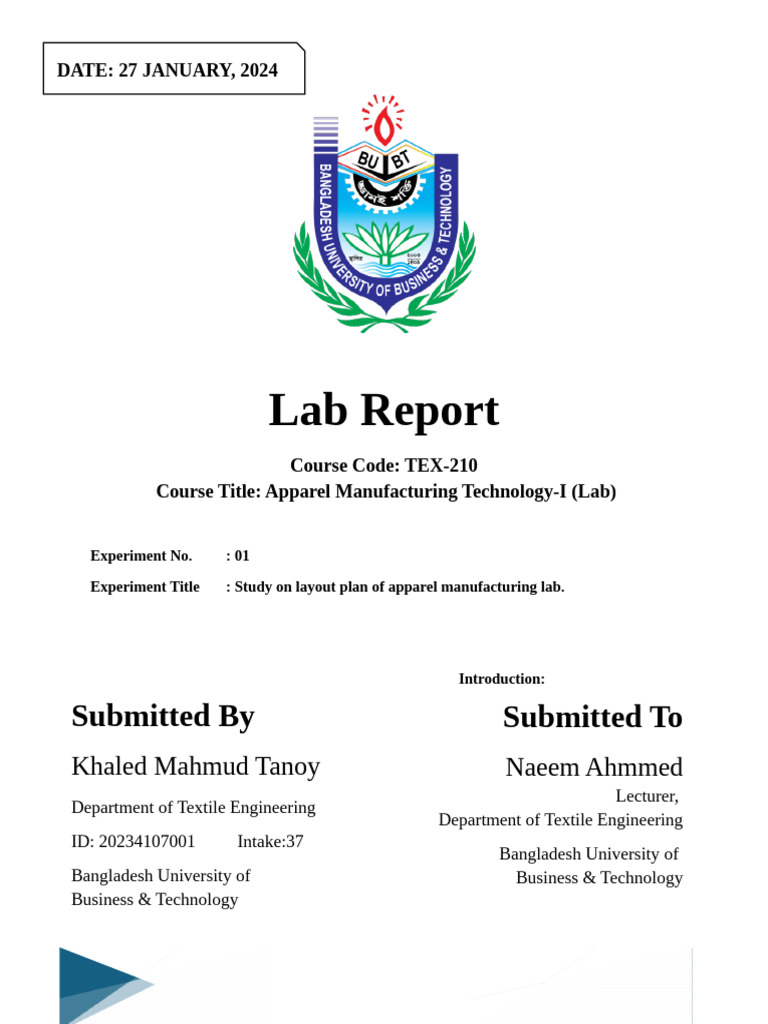 Apperael r1: Study On Layout Plan of Apparel Manufacturing Lab of BUBT ...