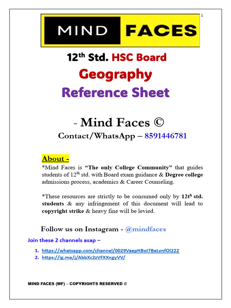 MF Geography Reference Sheet | PDF