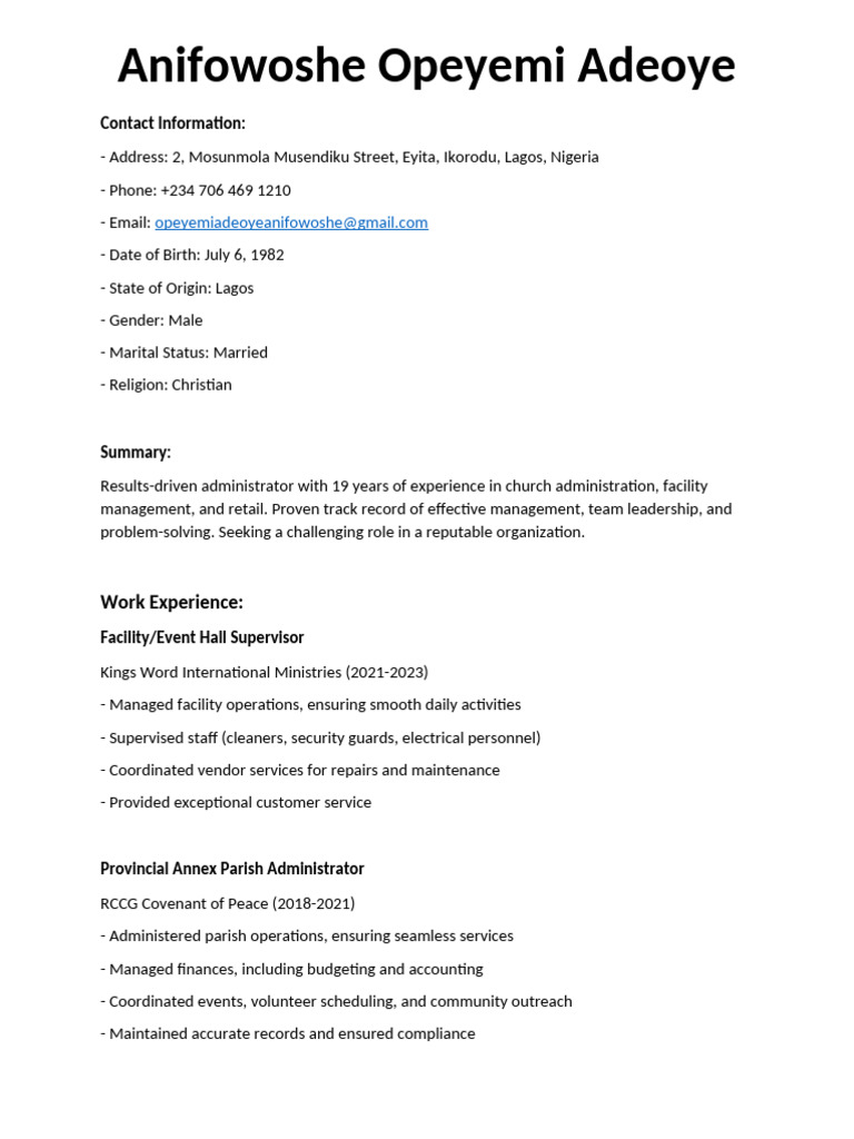 Anifowoshe Opeyemi Adeoye | PDF