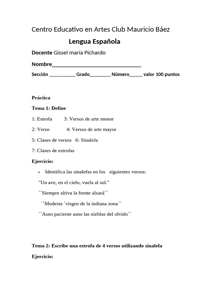 Práctica p3 Cine de Lengua Española | PDF | Metro (poesía) | Lingüística