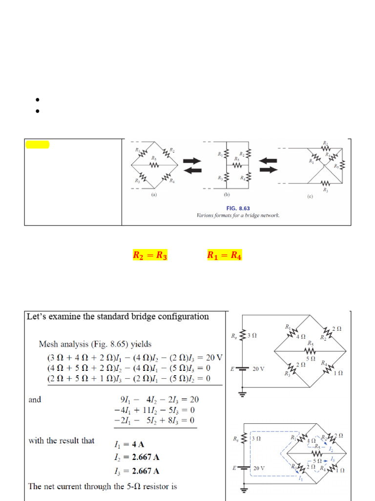 Bridge Networks and Circuit Conversions | PDF | Electrical Network ...