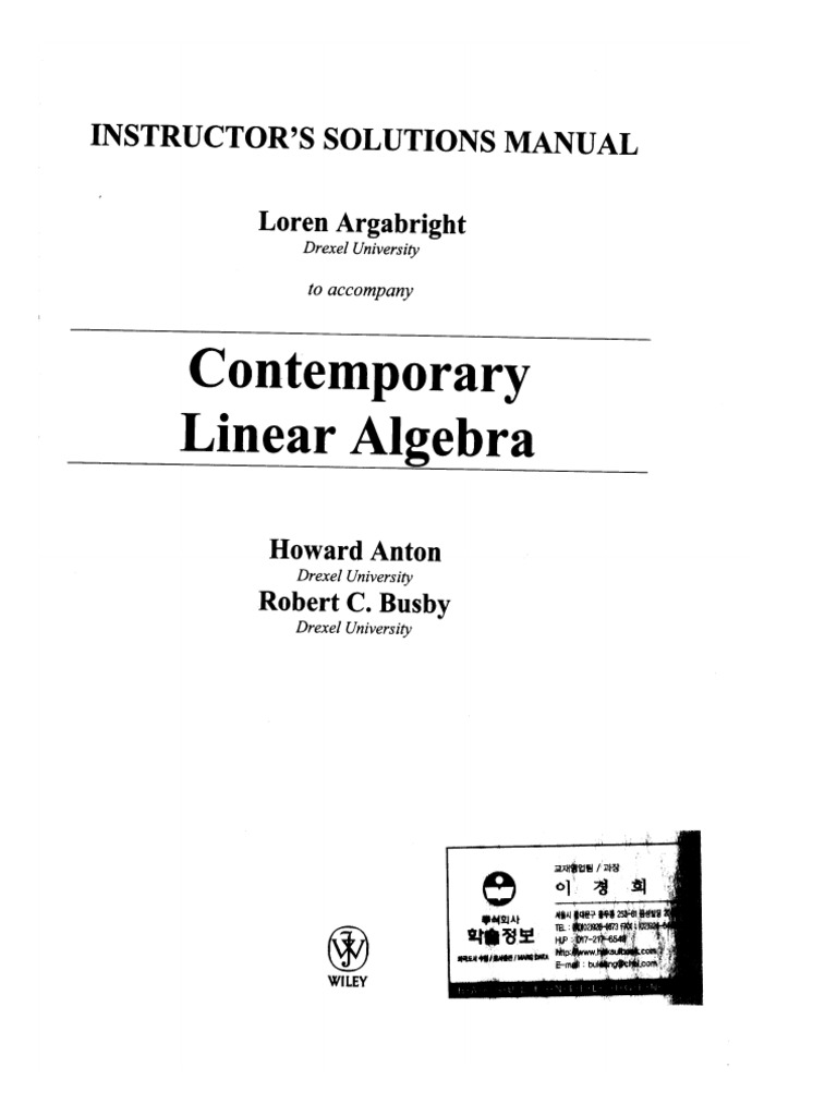 Contemporary Linear Algebra Solutions | PDF