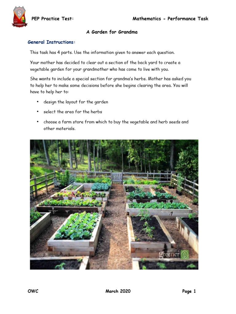 PEP Math A-Garden-For-Grandma | PDF | Agriculture