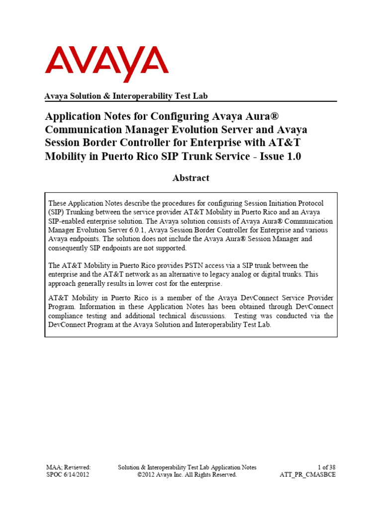 Application Notes For Configuring Avaya Aura® Communication Manager ...