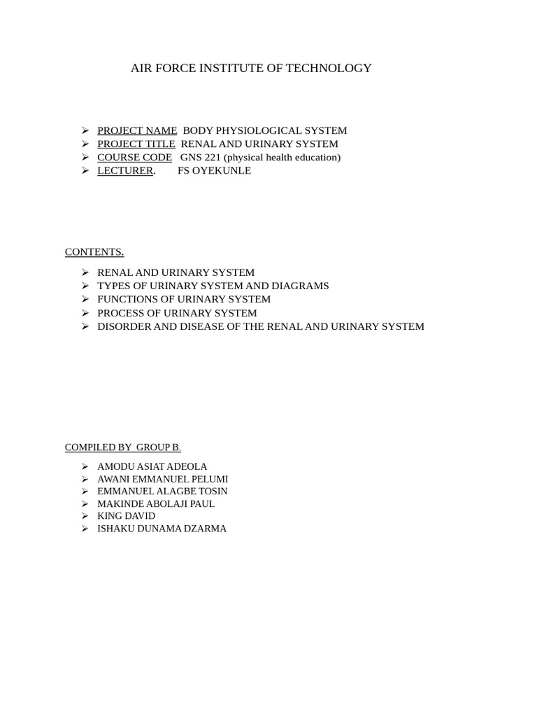 Business Proposal Adeola .... | PDF | Urinary System | Kidney