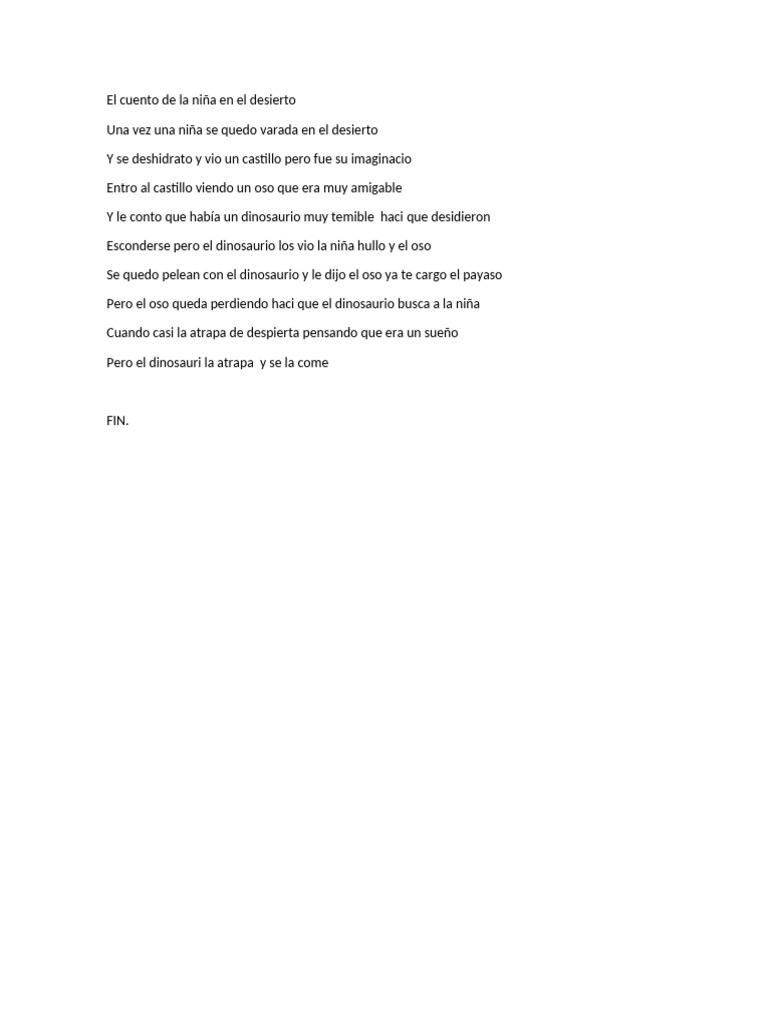 Cuento de la niña en el desierto | PDF