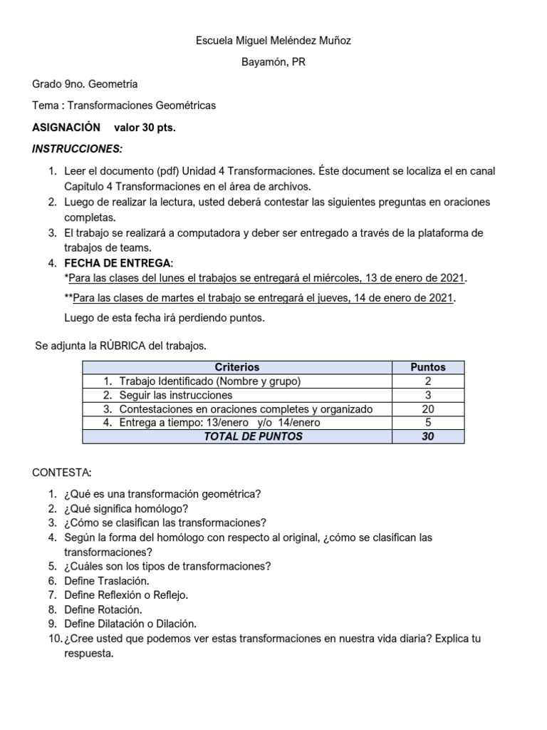 Asig 1 TRANSFORMACIONES | PDF