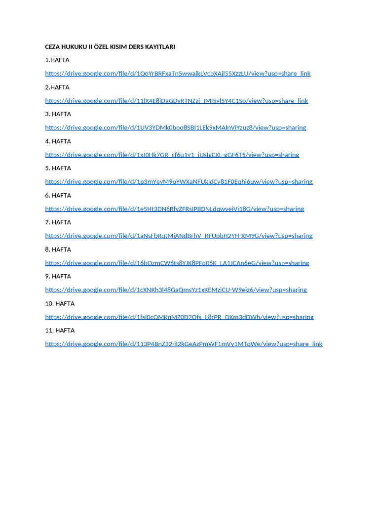 2023-24 Ceza Hukuku Ii Özel Kisim Ders Kayitlari | PDF