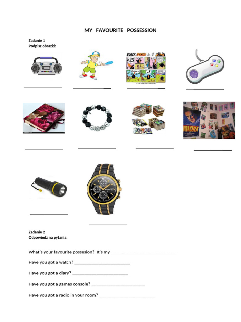 My Favourite Possession Activities | PDF