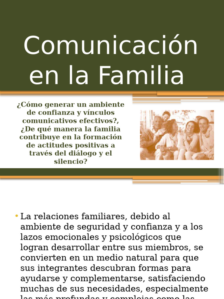 Comunicación Familiar Efectiva y Confianza | PDF | Comunicación | Familia
