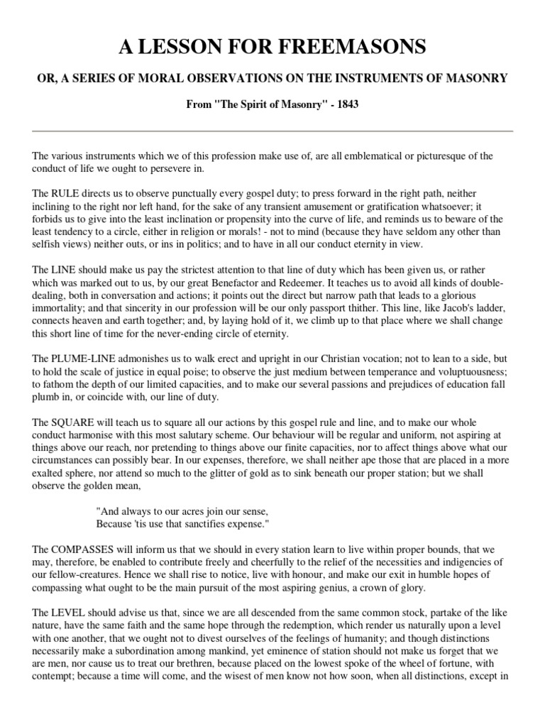 a_lesson_for_freemasons | PDF | Religious Belief And Doctrine