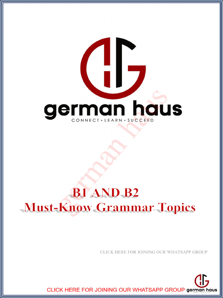 b1 and b2 Must Know Topics by German Haus | PDF | Grammatical Gender ...