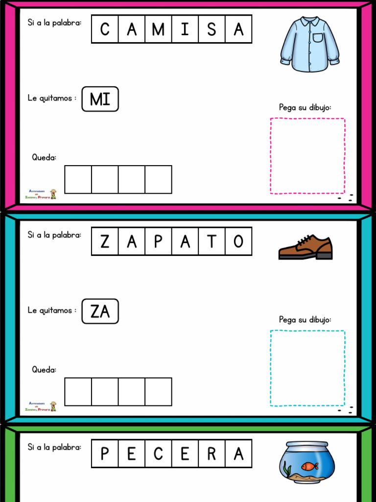 Formar Palabras Eliminando Una Silaba | PDF