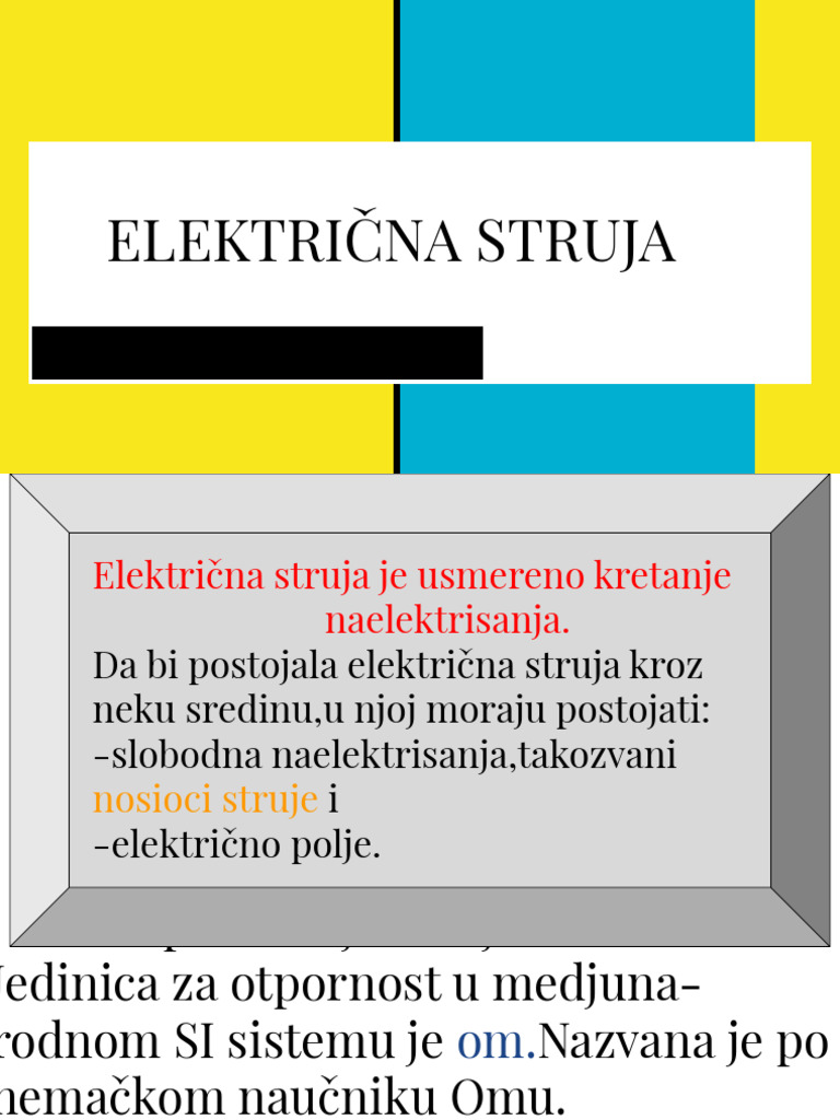 Prezentacija ELEKTRIČNA STRUJA | PDF