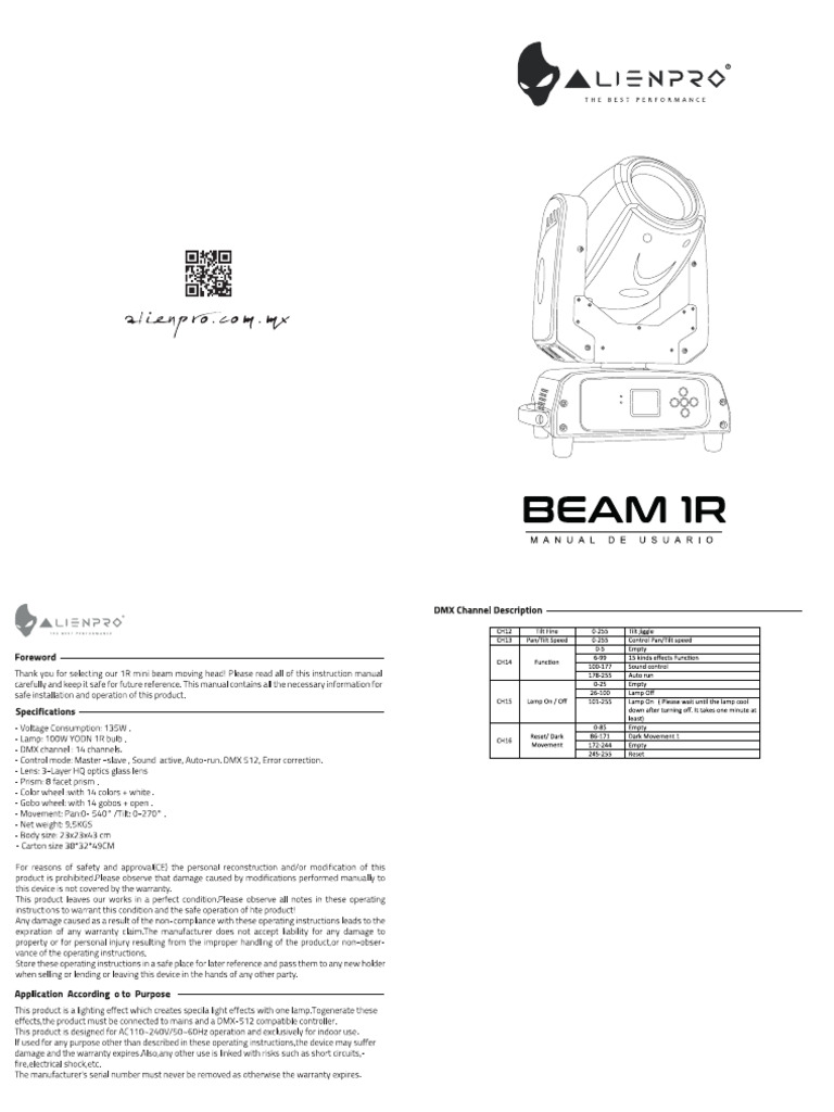 Alien Pro 1R Beam | PDF