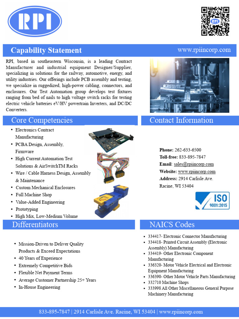RPI Capability Statement PDF | PDF | Direct Current | Printed Circuit Board