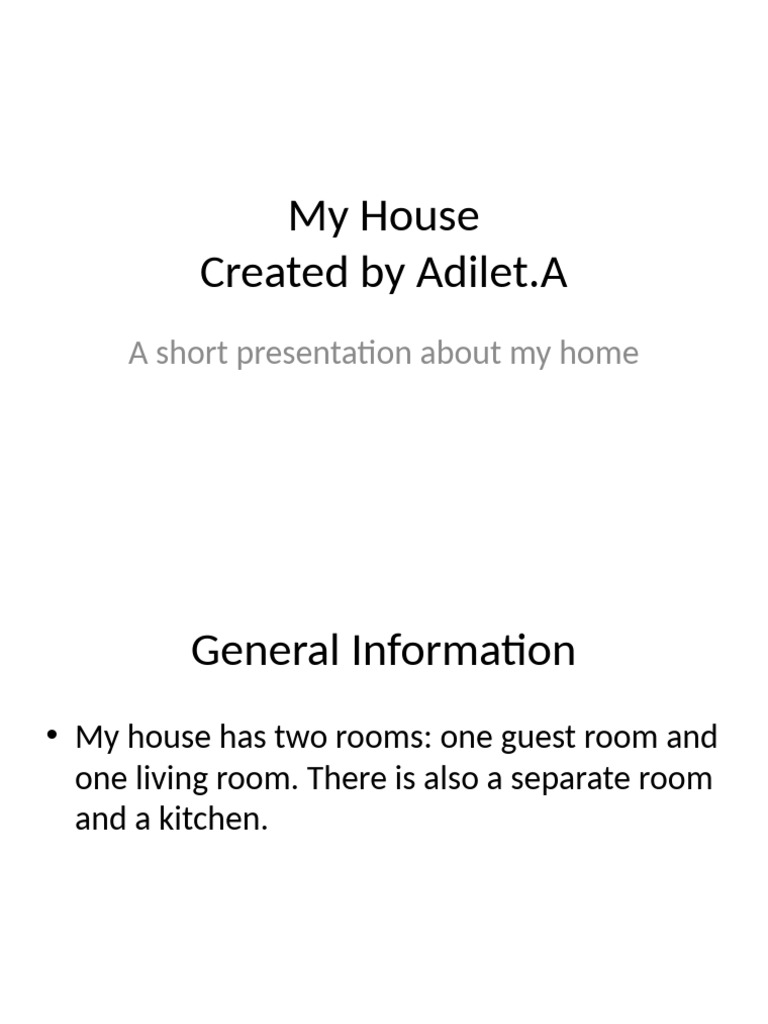 My House Presentation Adilet A Final v3 | PDF
