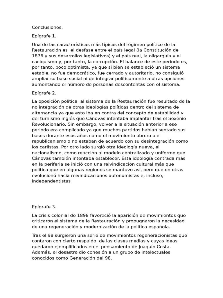 Conclusión Tema 12 | PDF