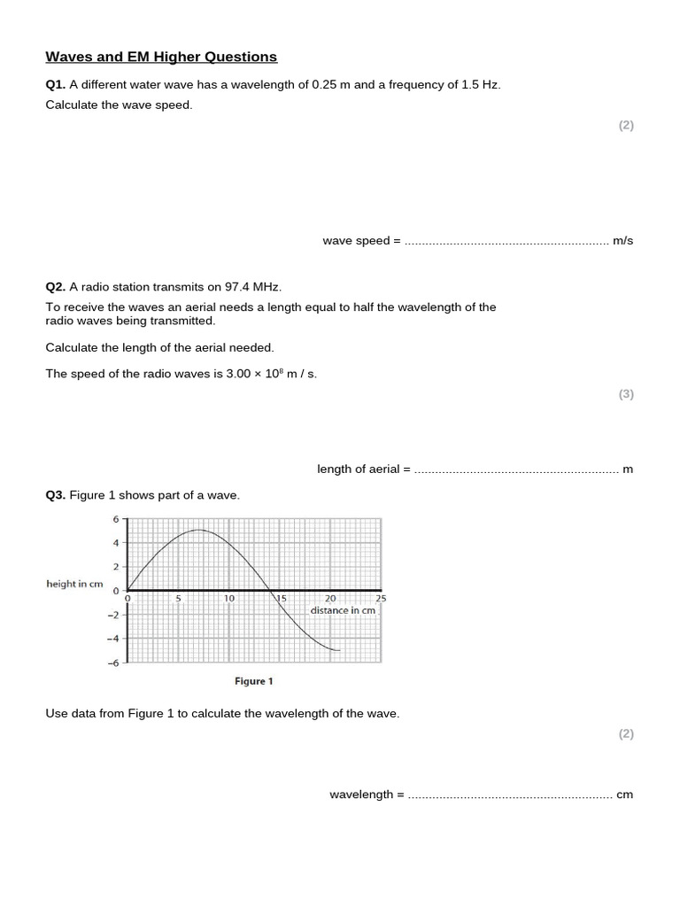 Waves and EM Higher Questions-2 | PDF | Electromagnetic Spectrum ...