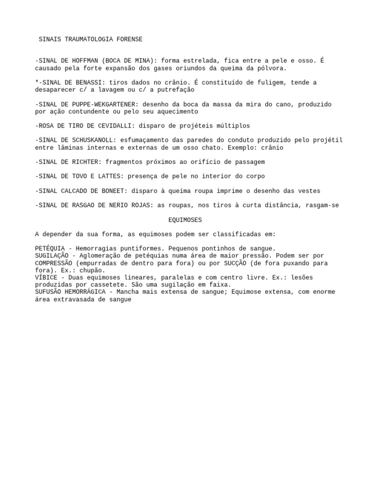 Sinais - Traumatologia | PDF