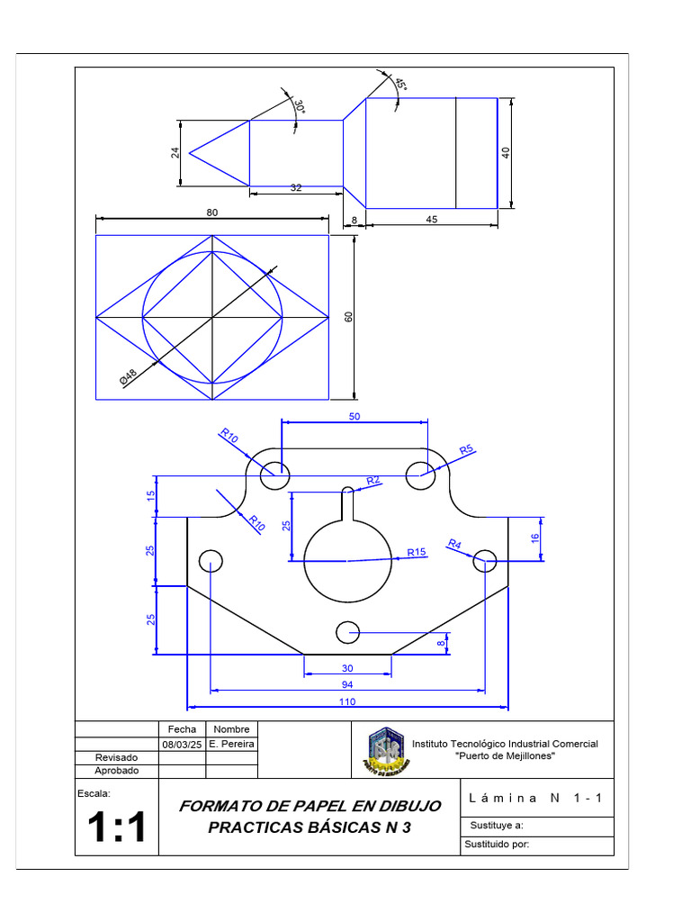 TRES FIGURAS EN AUTO CAD-Modelo | PDF