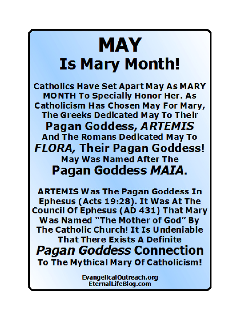 May Is Mary Month Mariolatry | PDF