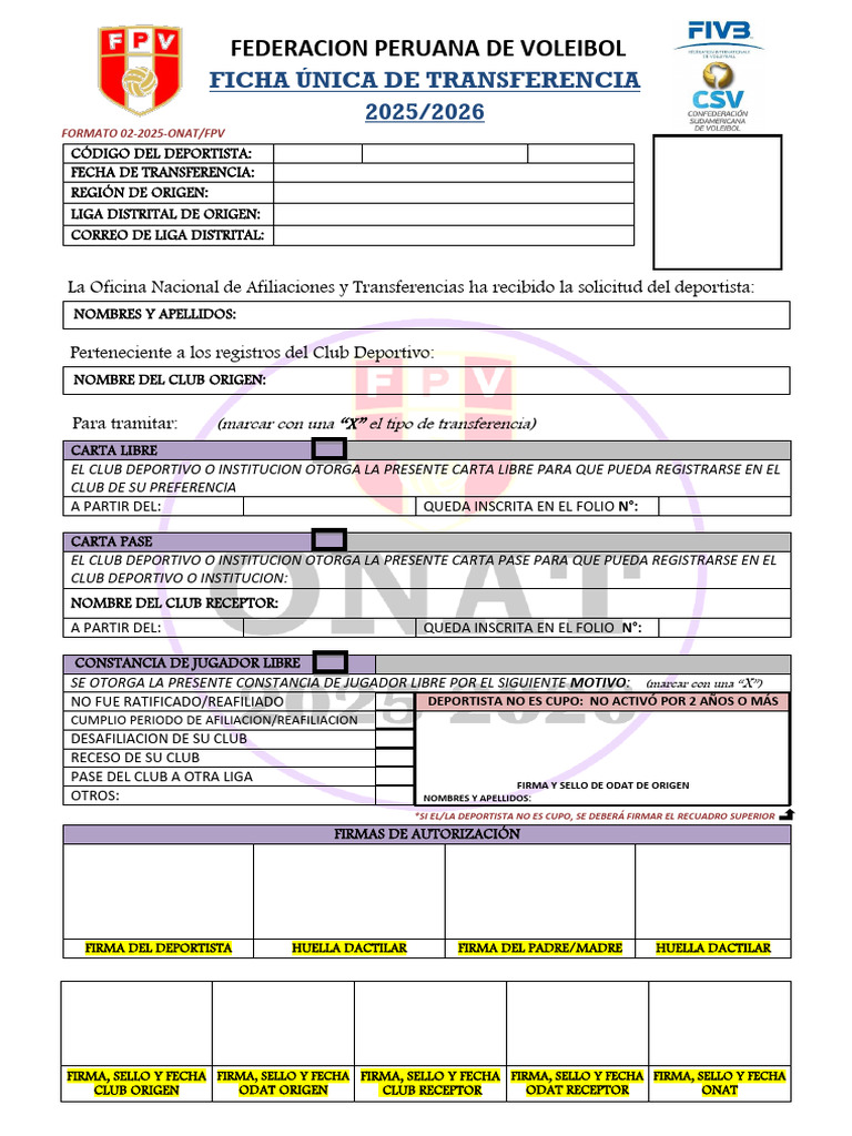 Onat 02 Ficha de Transferencia 2025 | PDF