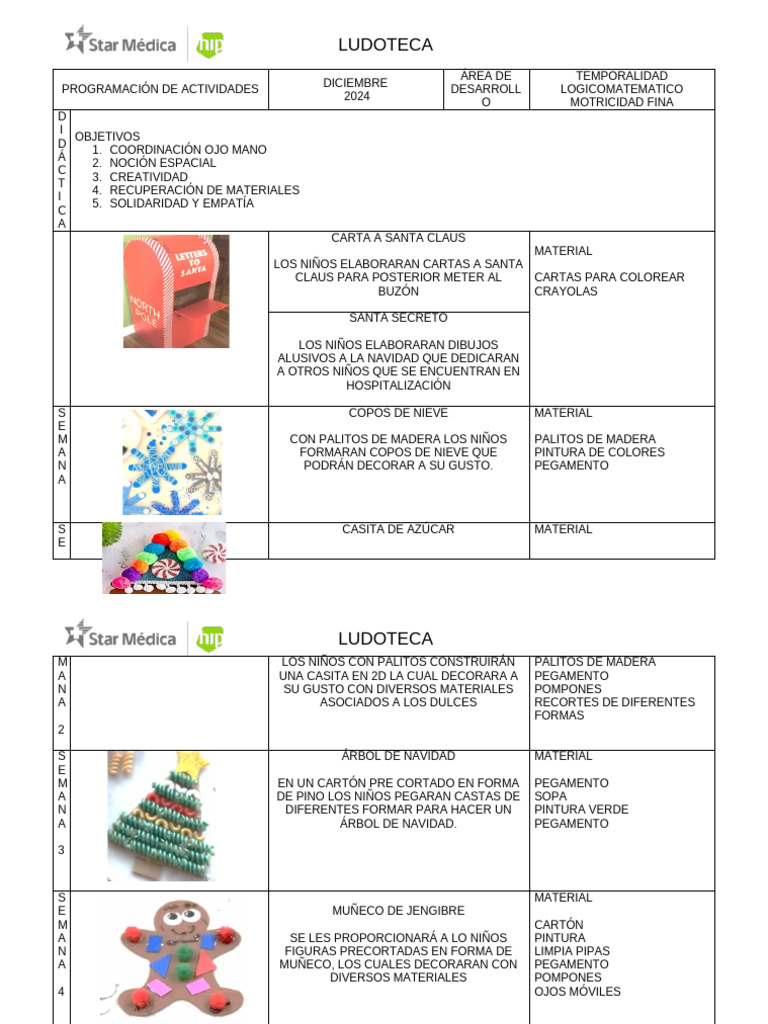 Programacion de Actividades DIEMBRE 2024 | PDF