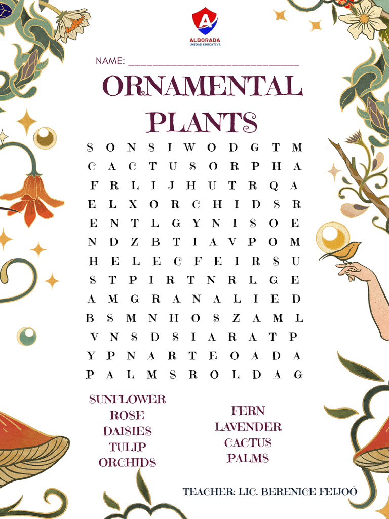 Colorful Spring Word Search Worksheet | PDF