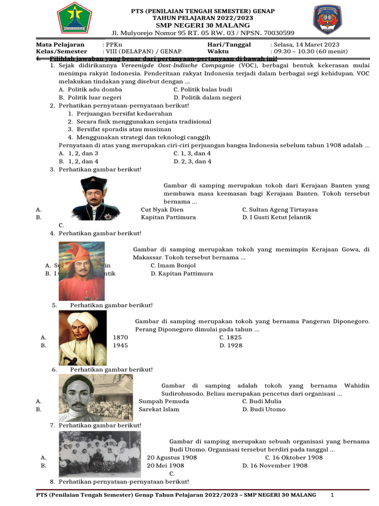 SOAL PPKN PTS GENAP KELAS 8 | PDF