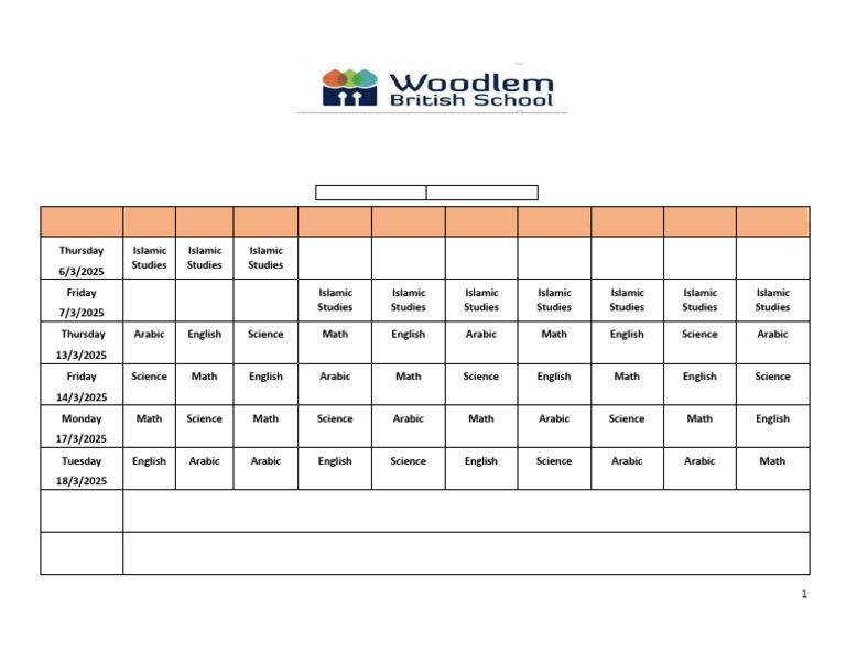 End of Term2 - (2024-2025) - Exams Timetable - (FS2-Y9) | PDF