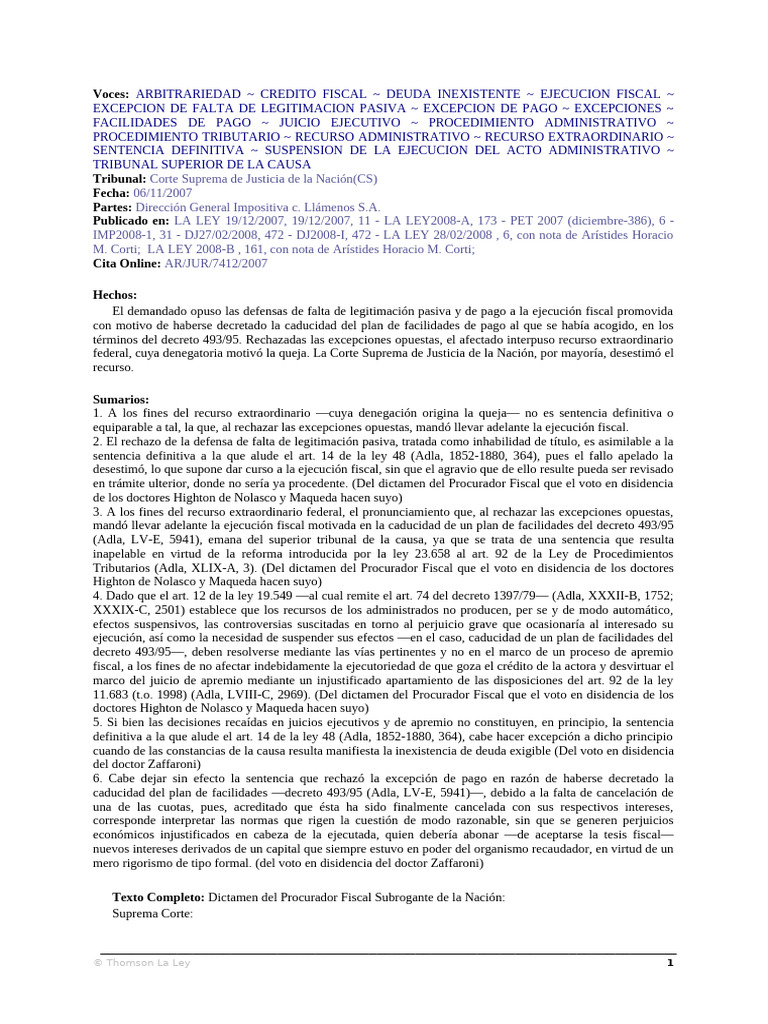 Ejecución Fiscal y Excepciones Legales | PDF | Caso de ley | Fiscal