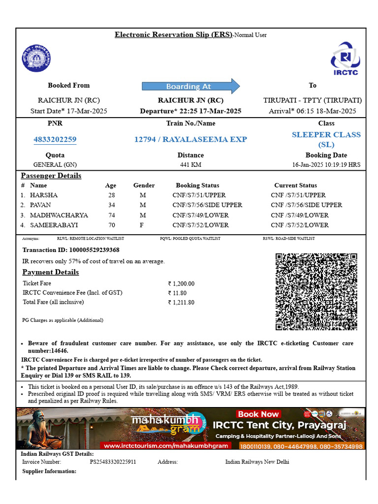 Https :Www.irctc.co.in:Nget:Print Ticket | PDF | Identity Document ...