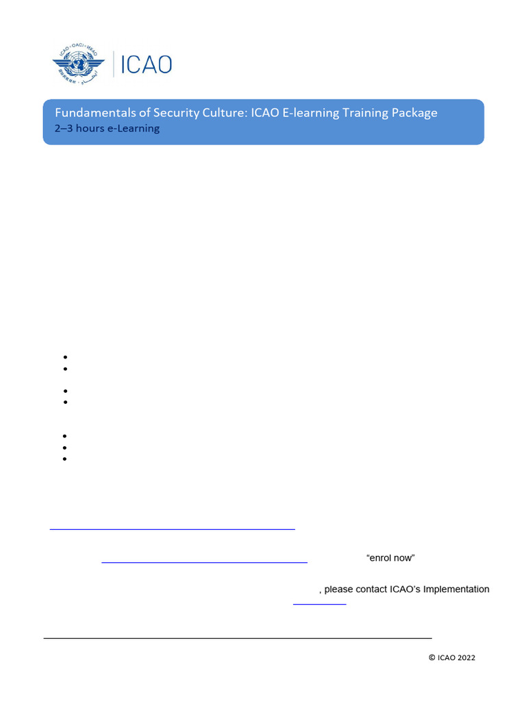 ICAO Fundamentals of Security Culture Updated Description | PDF