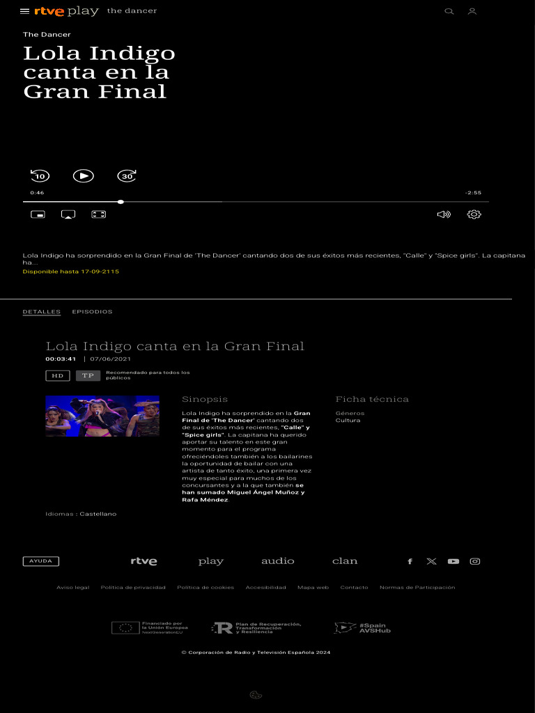 The Dancer - Lola Indigo Canta en La Gran Final | PDF