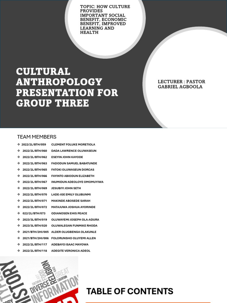 Cultural Anthropology Presentation For Group Three | PDF | Storytelling ...