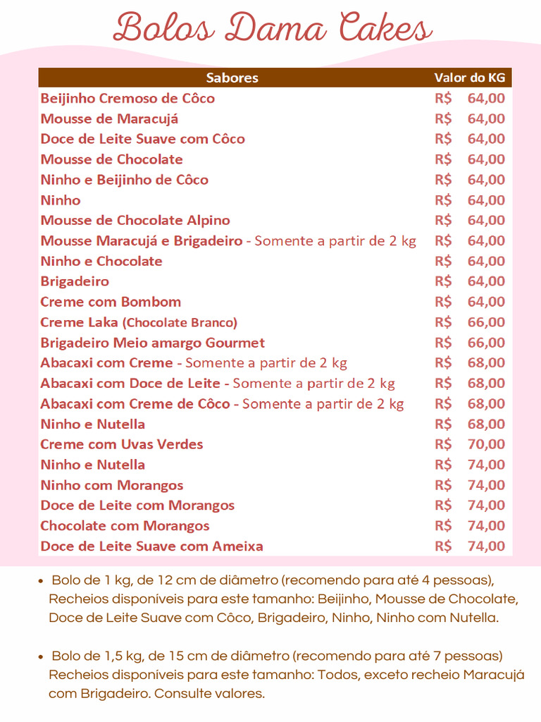 Bolos Dama Cakes | PDF