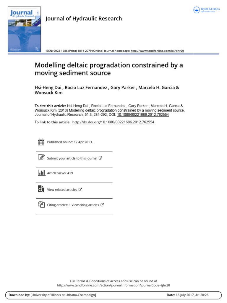 FERNANDEZ, R. L. Et Al. - Modelling Deltaic Progradation Constrained by ...