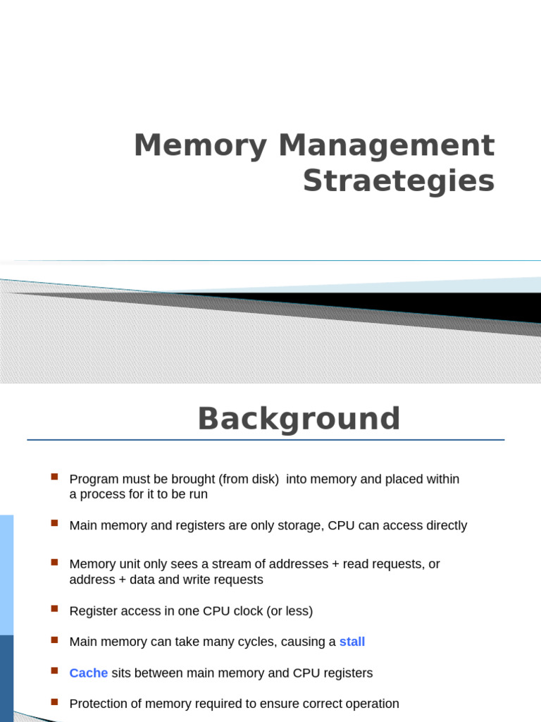 6.memory Management | PDF | Process (Computing) | Operating System