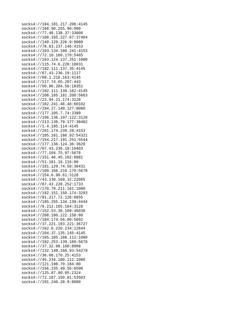 Socks4 Proxies | PDF