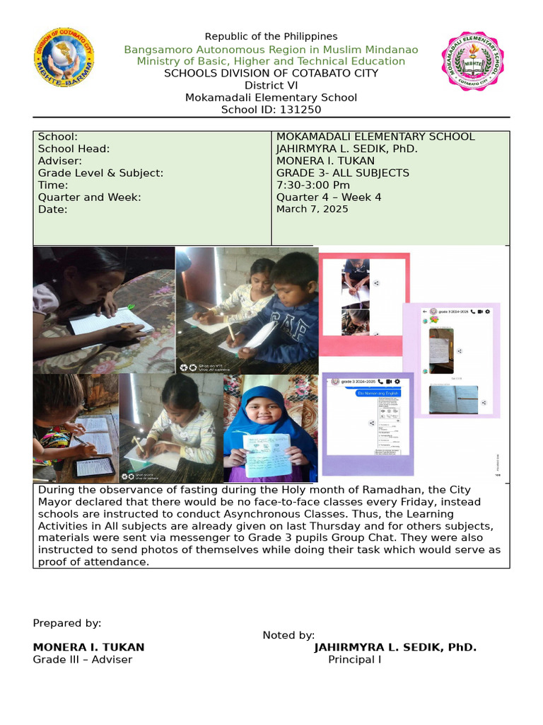 Grade 3 Asynchronous Classes Plan | PDF