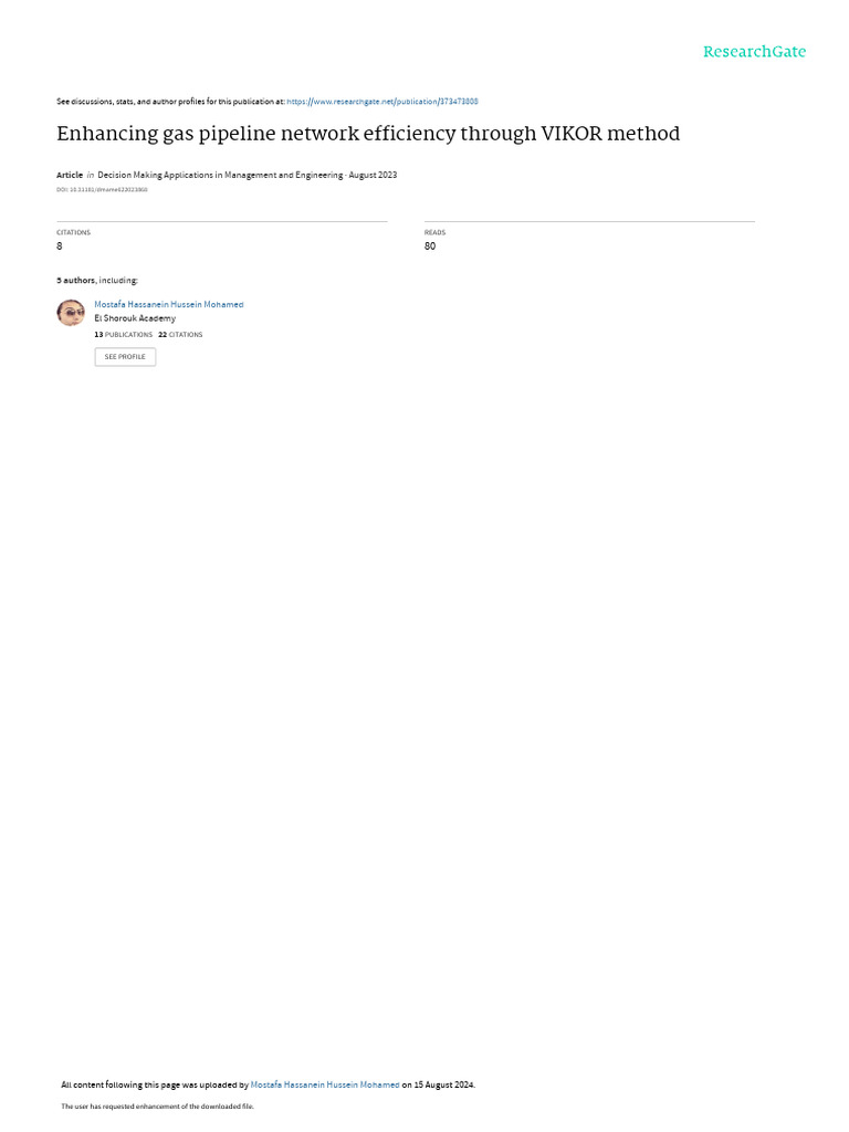 Enhancing Gas Pipeline Network Efficiency Through | PDF | Mathematical Optimization | Gases