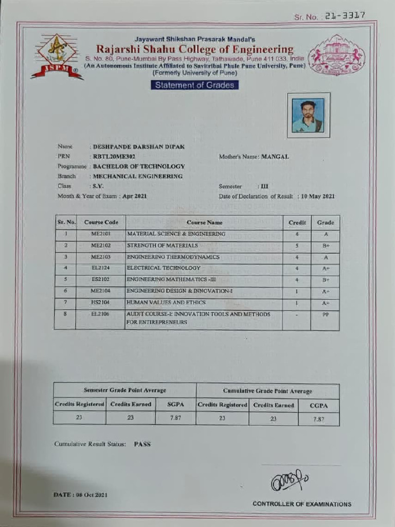 Darshan Deshpande Engineering Semester 3 | PDF | Science | Engineering
