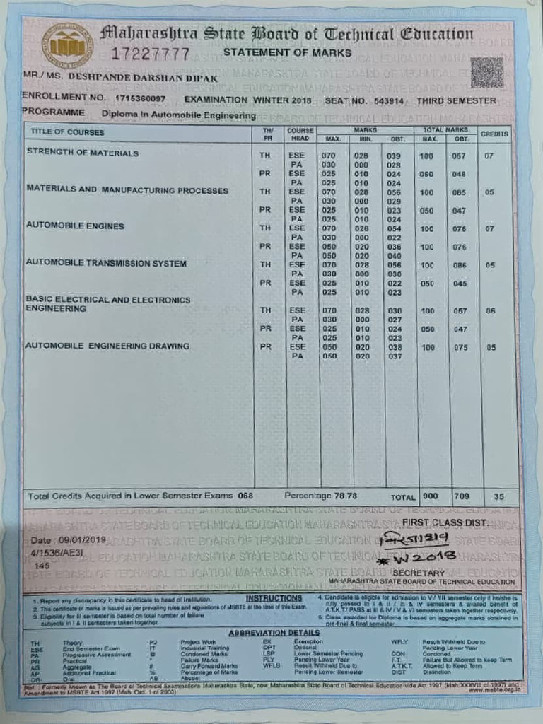 Darshan Deshpande Diploma Semester 3 | PDF | Vocational Education | Career And Technical Education