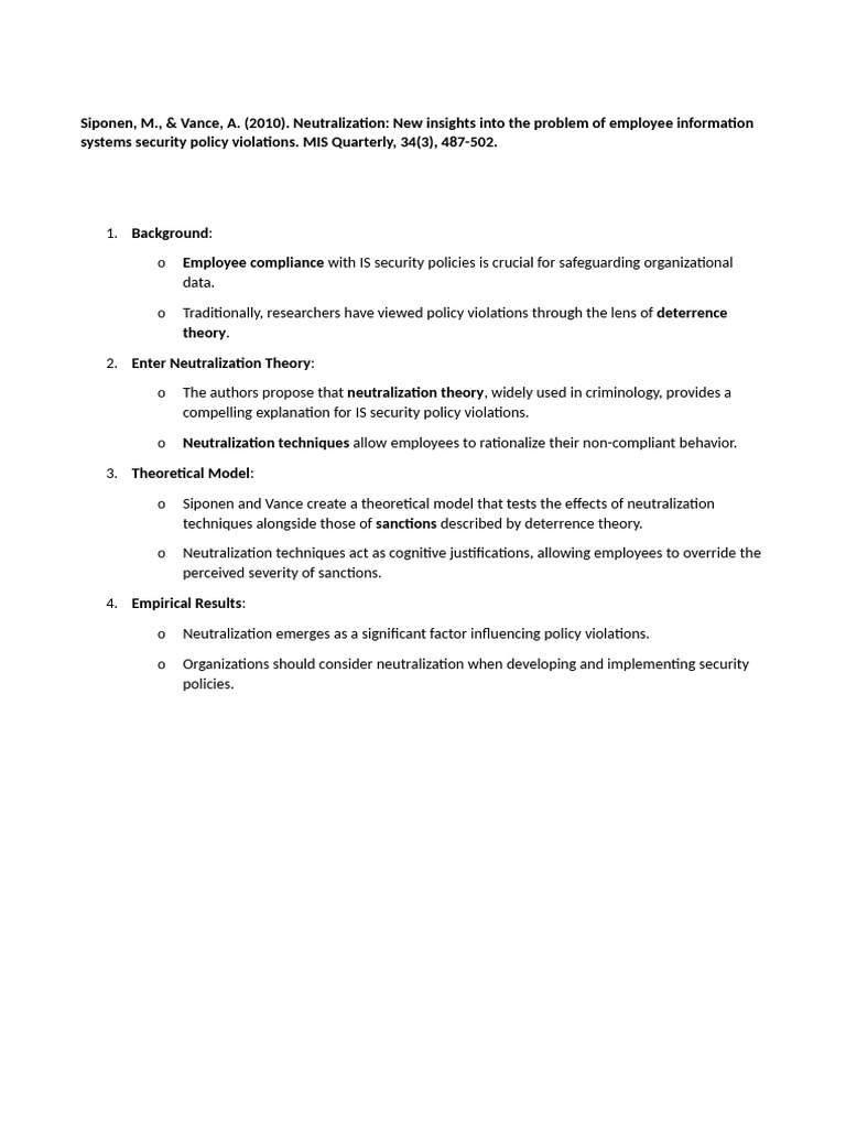 New Insights Into The Problem of Employee Information Systems Security ...