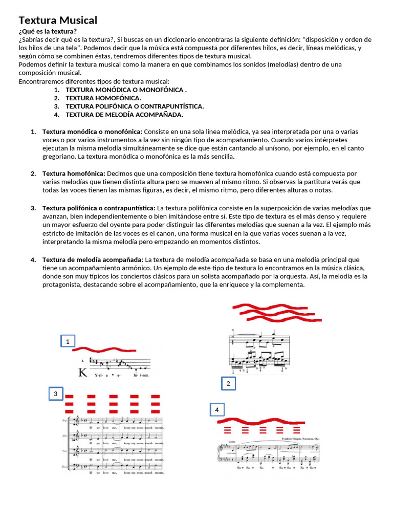 Textura Musical | PDF | Melodía | Musicología