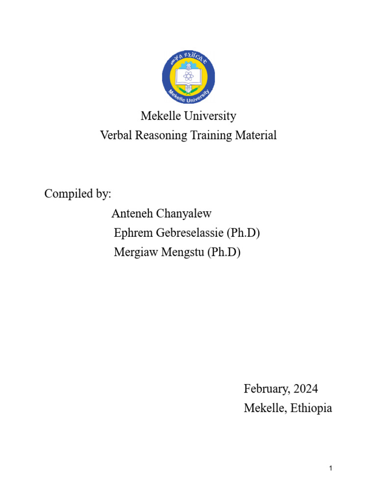 Verbal Reasoning Material | PDF | Prosecutor | Trials